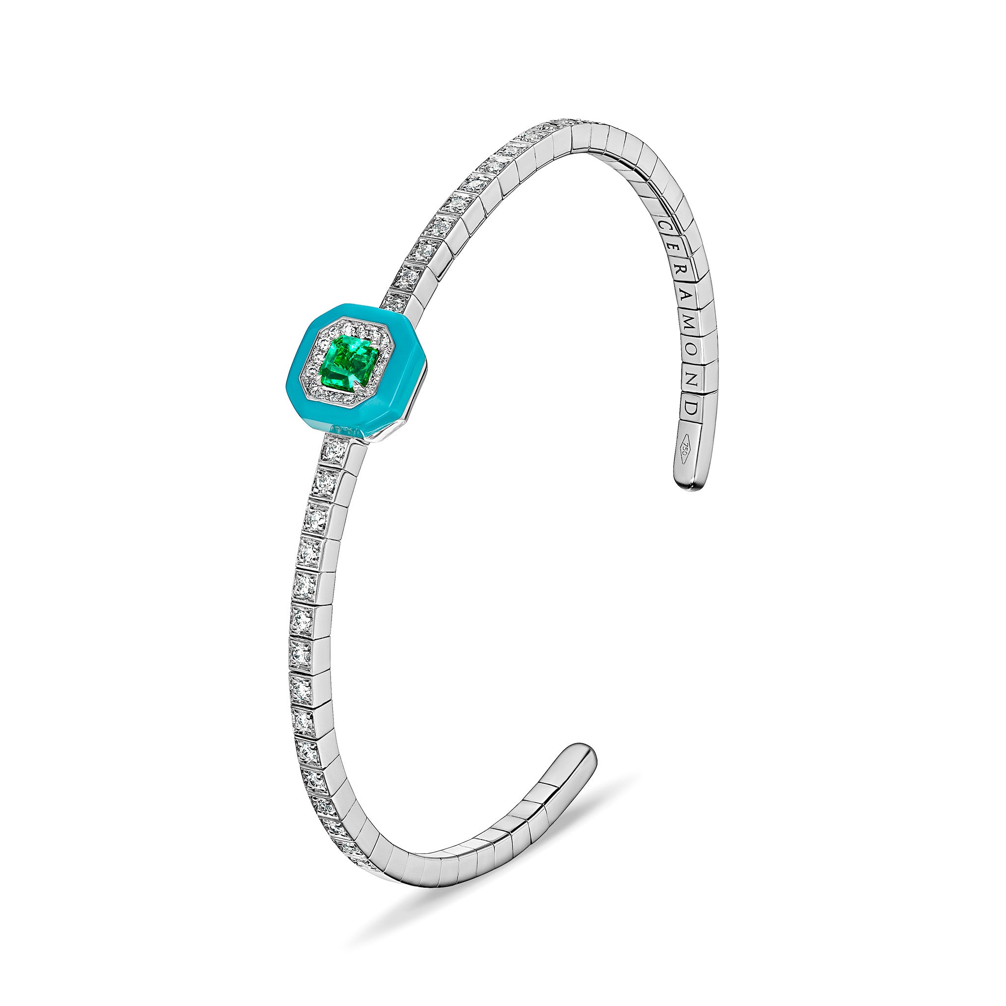 Bonbon Icon Emerald Bracelet in White Gold – CERAMOND JEWELRY