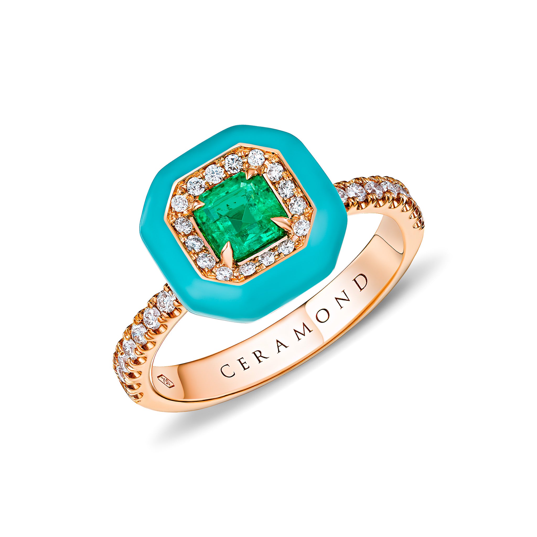 Bonbon Icon Emerald Ring in Pink Gold – CERAMOND JEWELRY